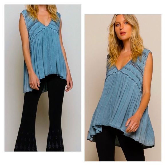 POL | Tops | Host Pick Nwt Pol Basic Meets Feminine Knit Top In Blue ...